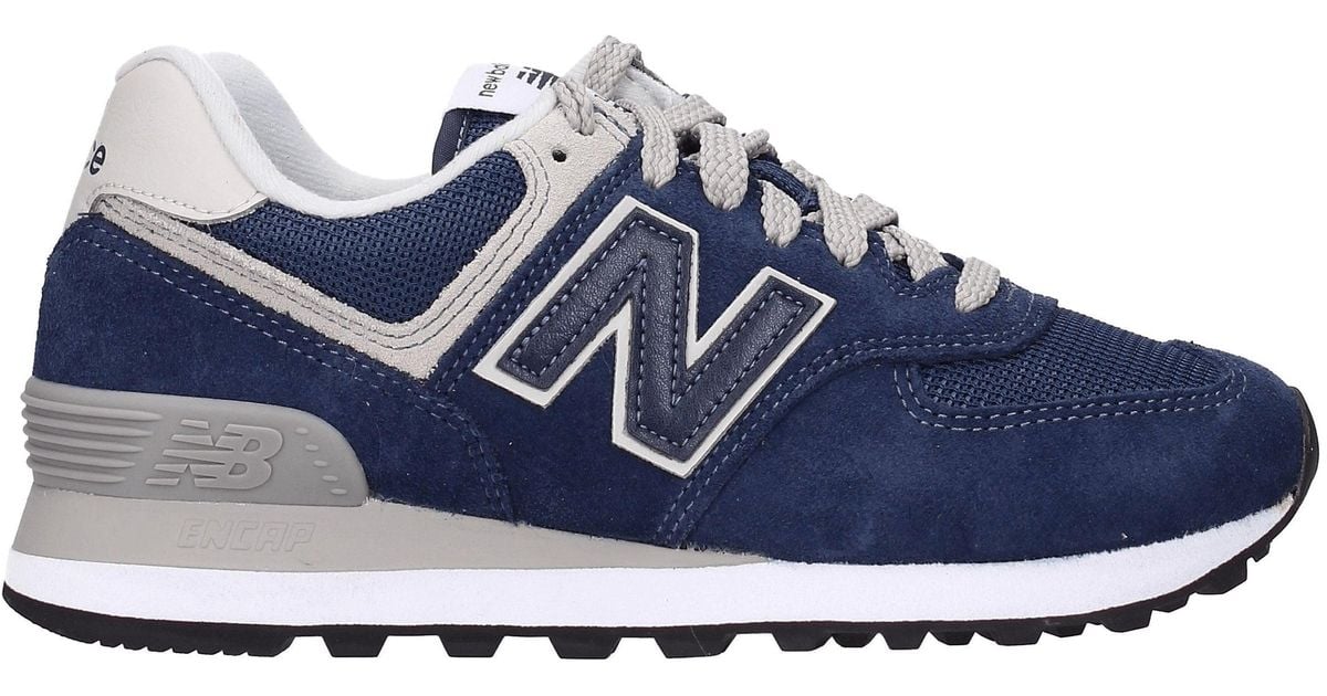 New Balance Sneakers Suede/Denim in Blue | Lyst