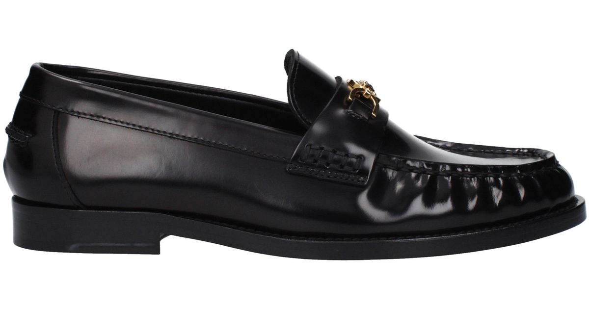 Versace Mocassini Skin in Black | Lyst