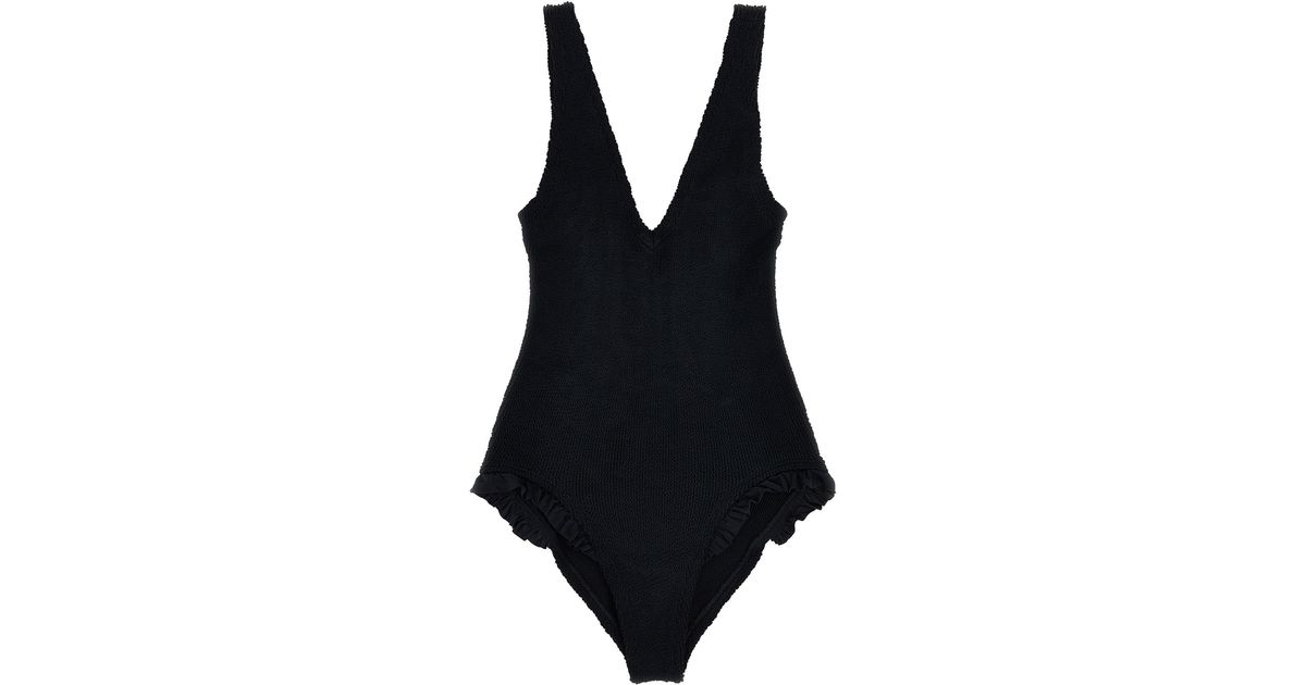 Hunza G 'Lisa Swim' One-Piece Swimsuit in Black | Lyst