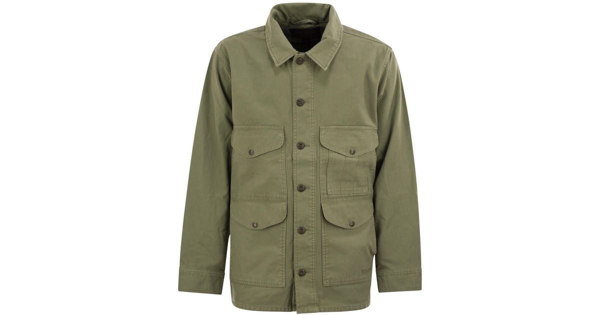 Filson Cruiser Waxed Cotton Jacket in Green for Men | Lyst UK