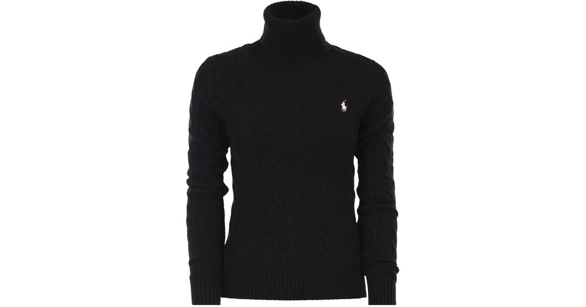 Polo Ralph Lauren Wool And Cashmere Cable-Knit Turtleneck Sweater in ...