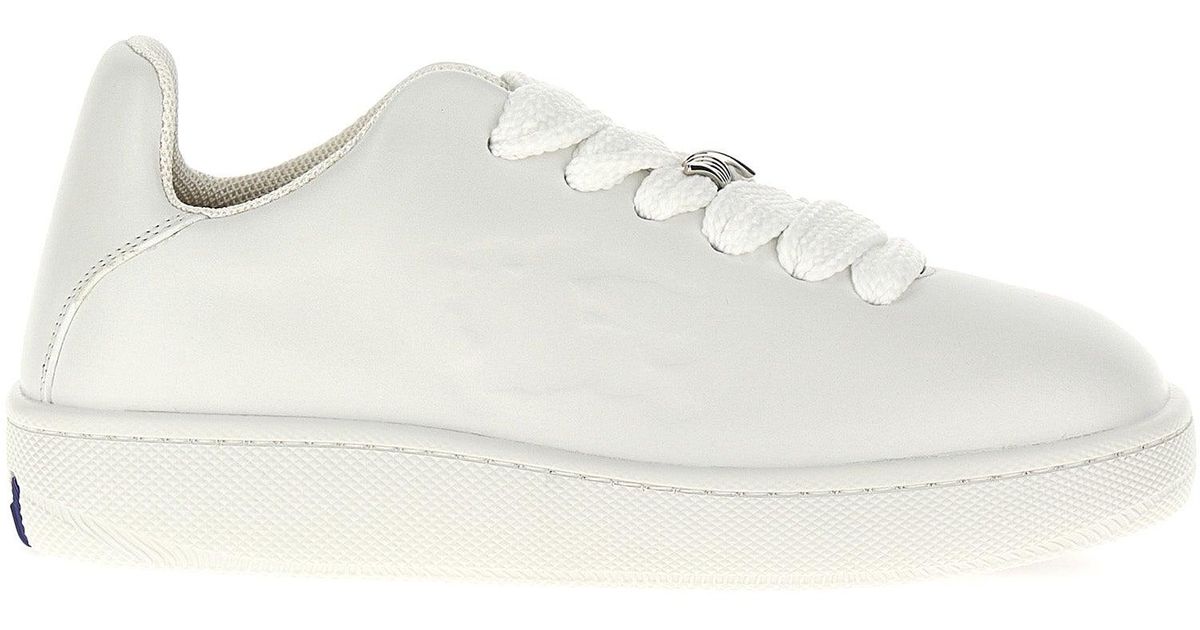 Burberry Box Leather Sneaker in White | Lyst