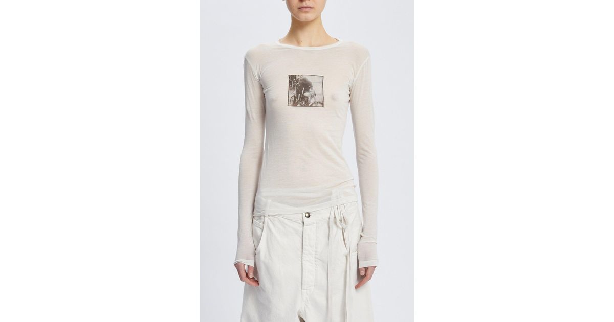 Ann Demeulemeester Fiene Slim Fit Long Sleeve T-Shirt With "Biker Kiss ...