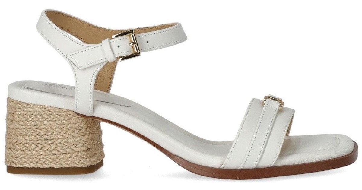 Michael Kors Mandy Heeled Sandal in White | Lyst