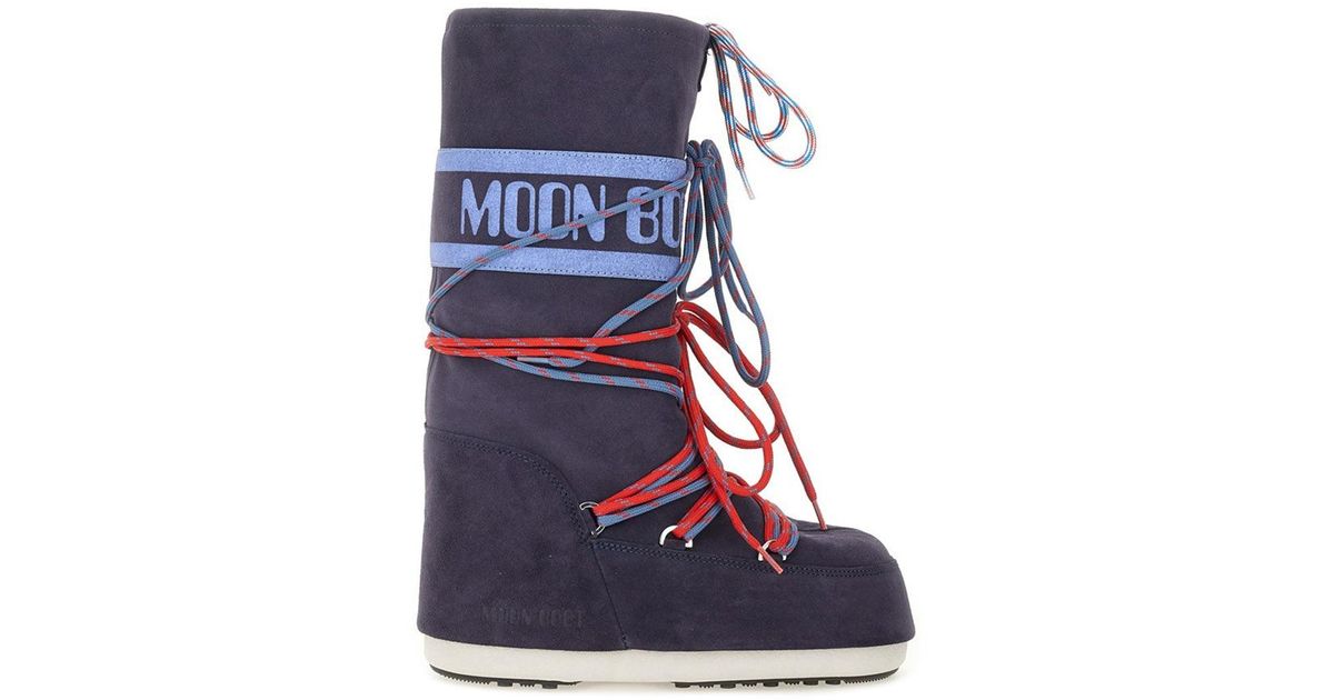 Moon Boot "Icon" Boot in Blue | Lyst UK
