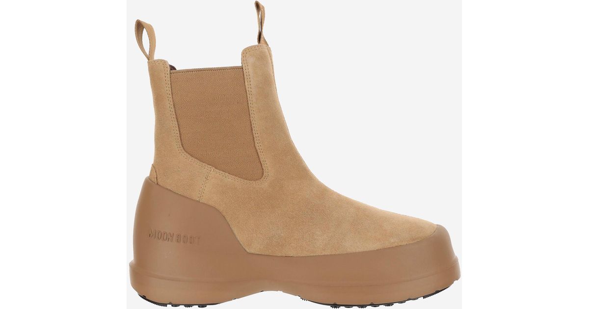 Moon Boot Light Chelsea Boots in Brown | Lyst