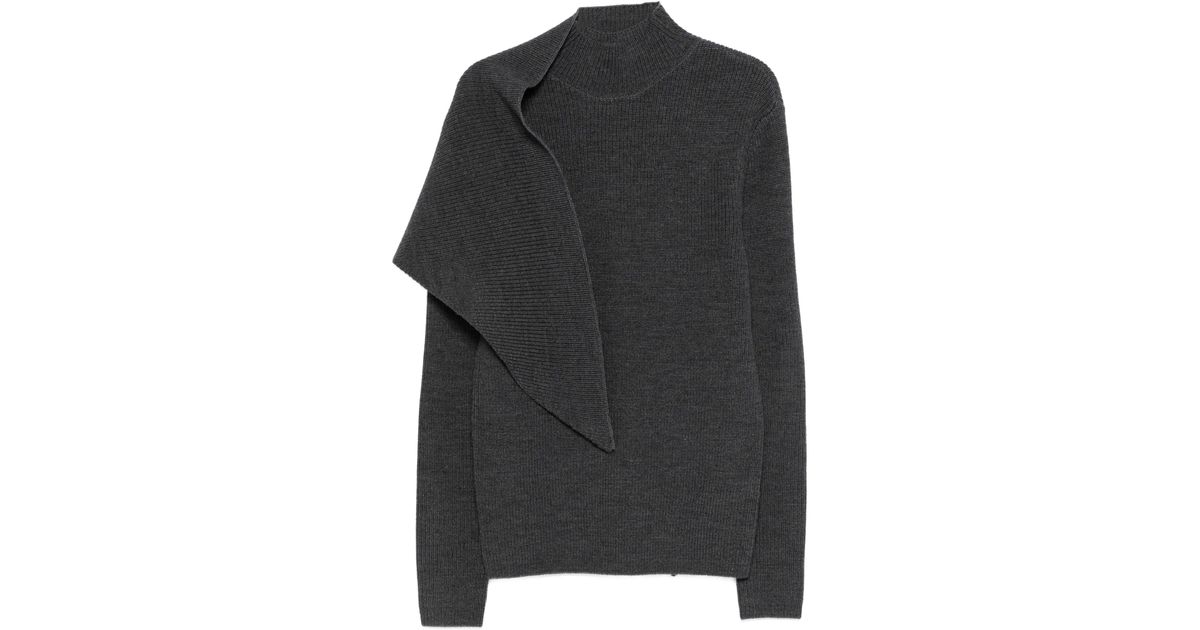 Entire studios Wrap Sweater Ash in Black | Lyst