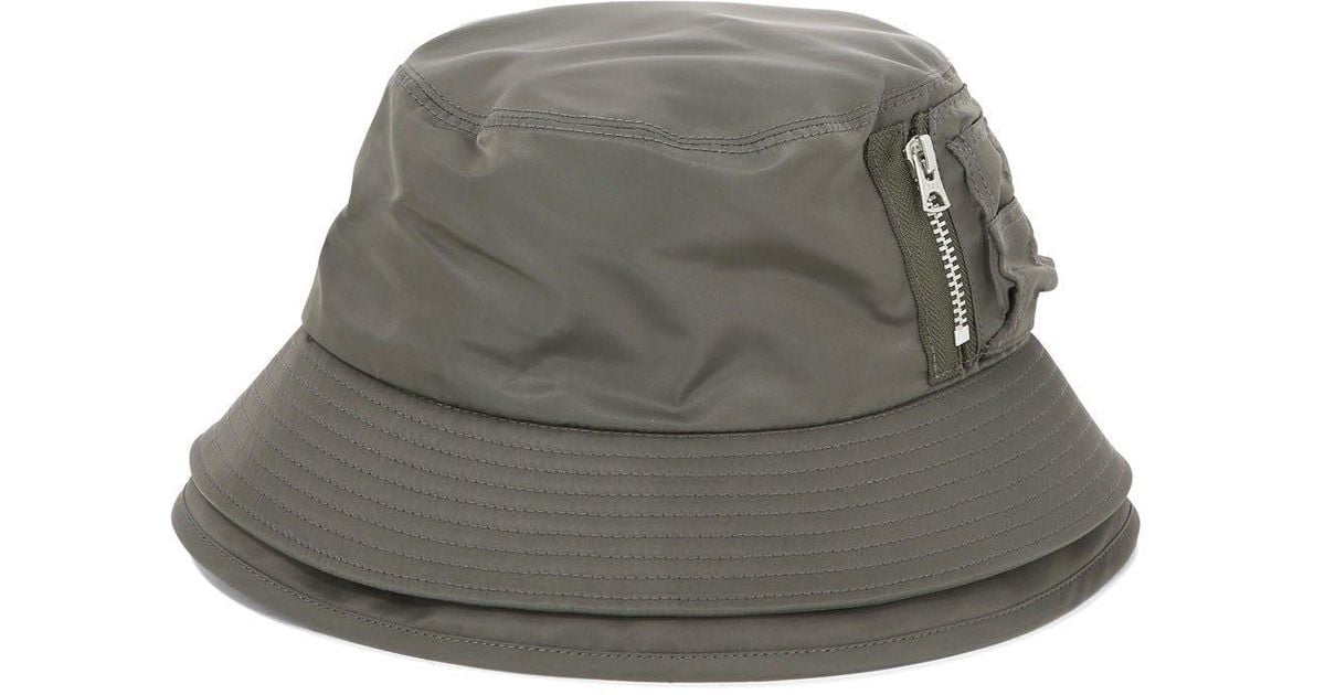 Sacai "pocket" Bucket Hat in Gray for Men | Lyst