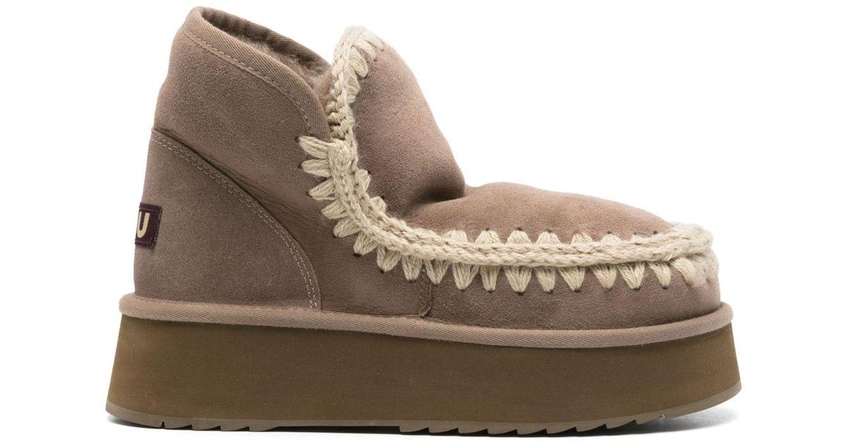 Mou Mini Eskimo Platform Boots in Brown | Lyst UK