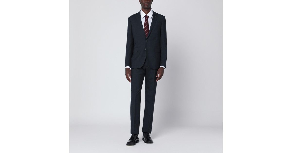 Tagliatore Single-Breasted Suit in Black for Men | Lyst UK