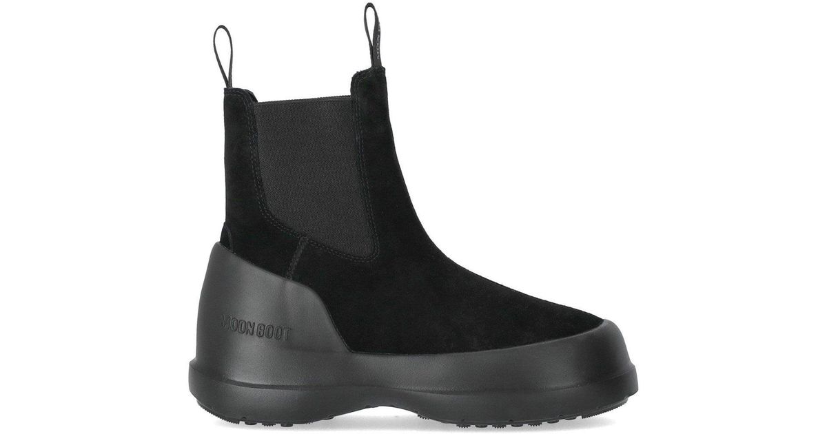 Moon Boot Luna Chelsea Boot in Black for Men | Lyst