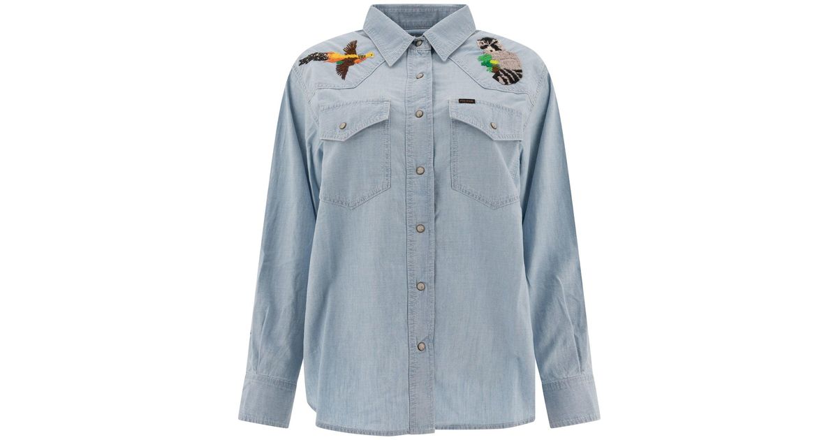 Filson Embroidered Western Shirt Shirts in Blue | Lyst