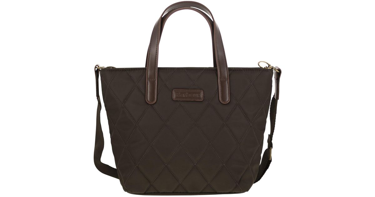 Barbour Mini Quilted Tote Bag in Black | Lyst