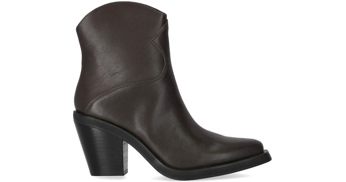 Ash Judy Texan Ankle Boot in Black | Lyst