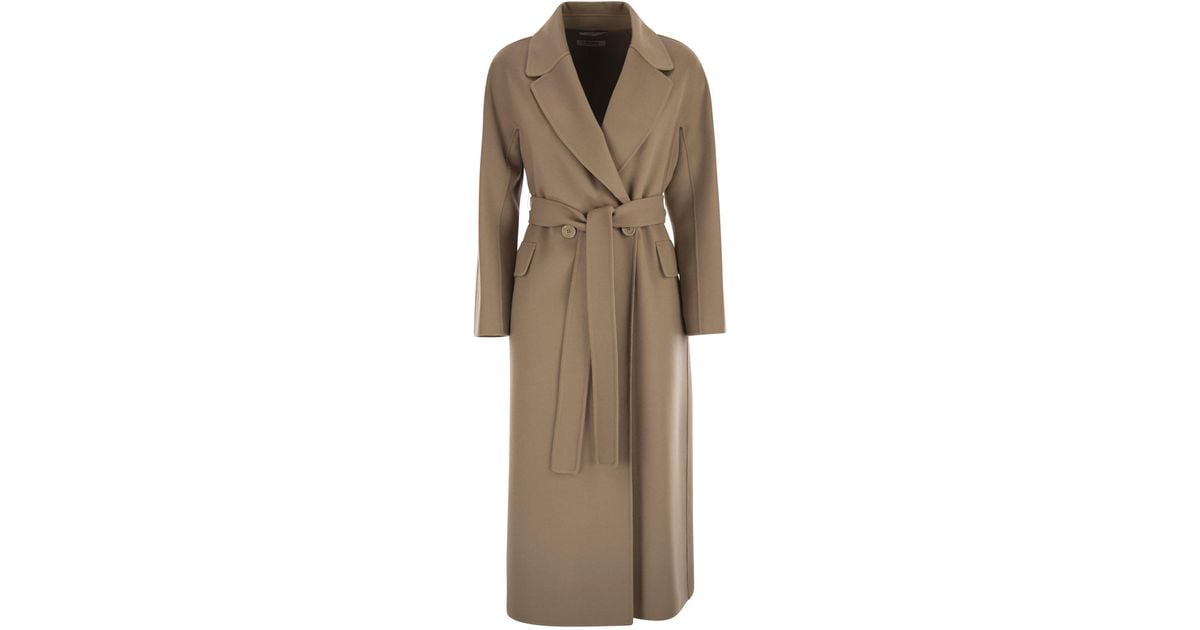 Max Mara Enzo Oversized Wool Coat in Natural | Lyst UK