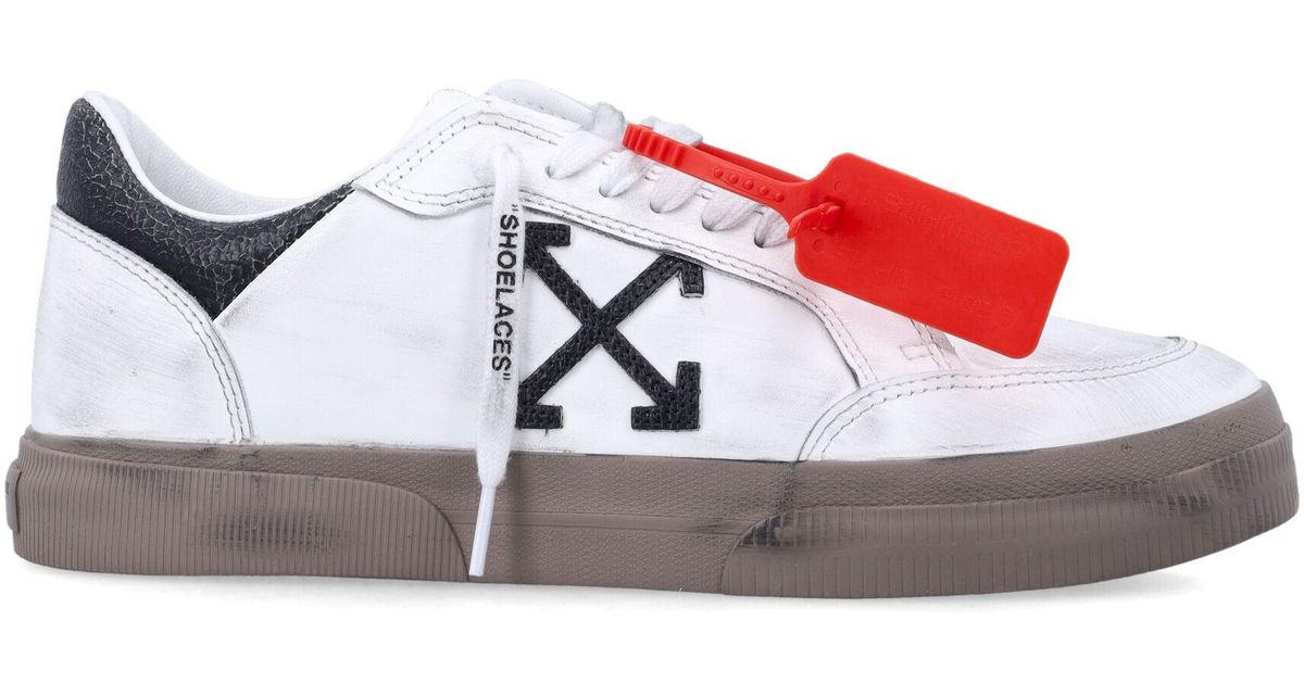 Off-White c/o Virgil Abloh Vulc Low Vintage Sneakers in Red for Men | Lyst