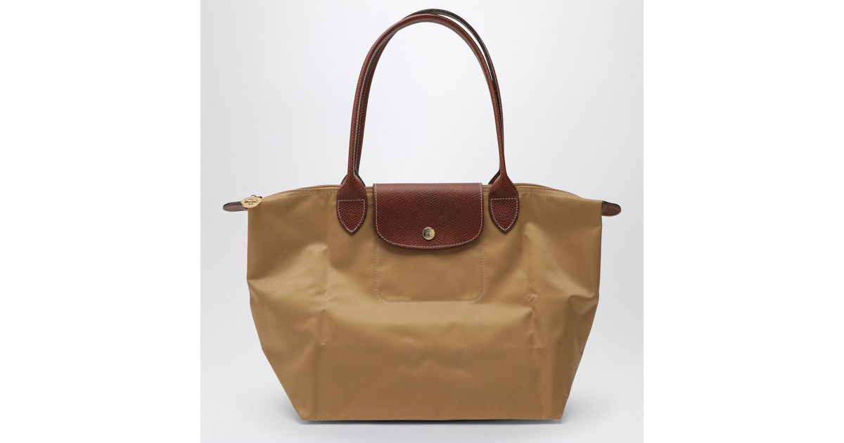 Longchamp Fawn-Coloured Le Pliage Original M Bag in Brown | Lyst UK