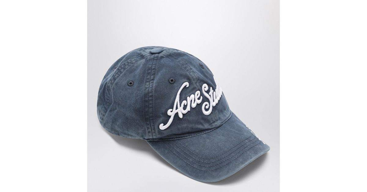 Acne Studios Logo Baseball Cap in Blue for Men | Lyst UK