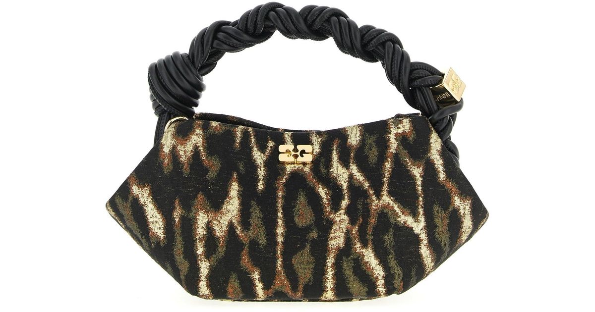 Ganni Metallic Cloque Bou Hand Bags in Black | Lyst UK
