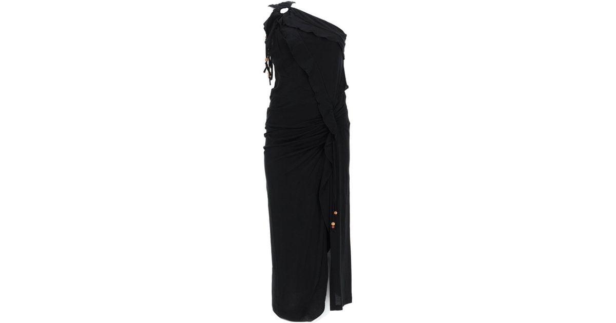 Isabel Marant One Shoulder Maxi Dress in Black | Lyst UK