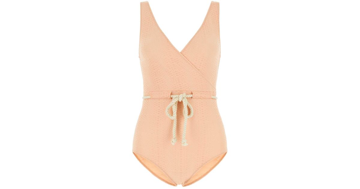 Lisa Marie Fernandez Light Stretch Seersucker Yasmin Swimsuit in White ...