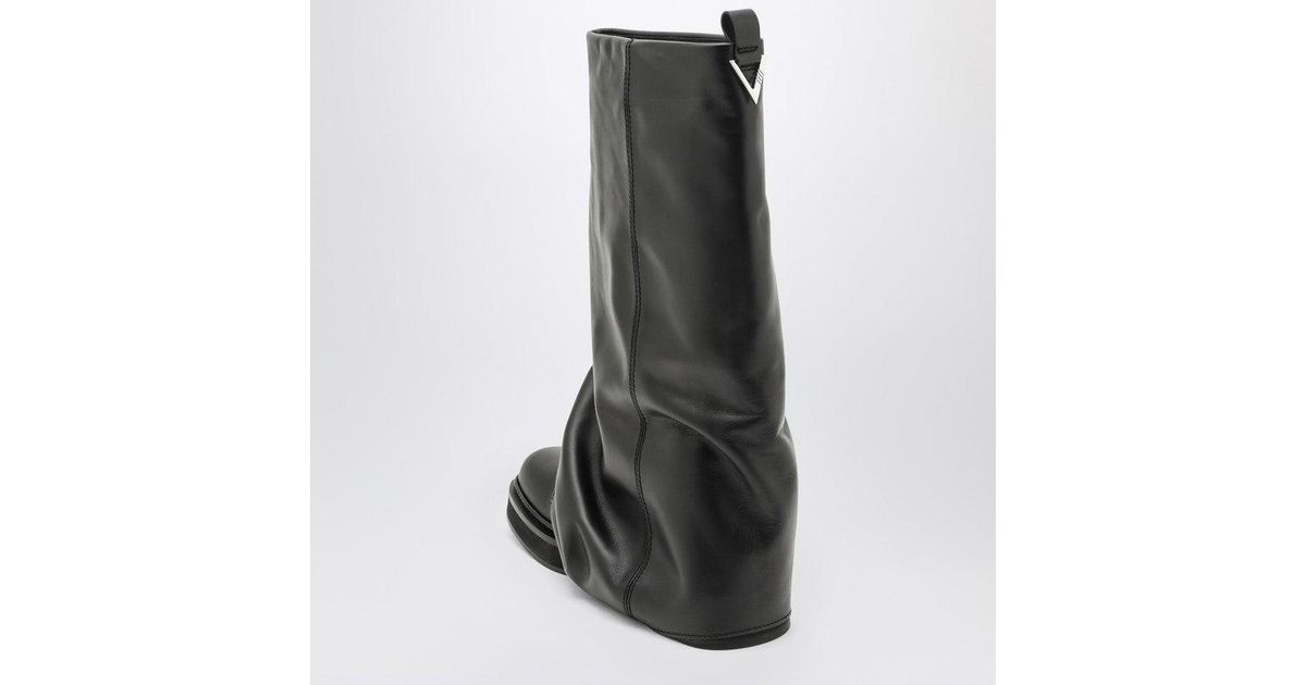 The Attico Combat Robin Leather Boot in Black | Lyst