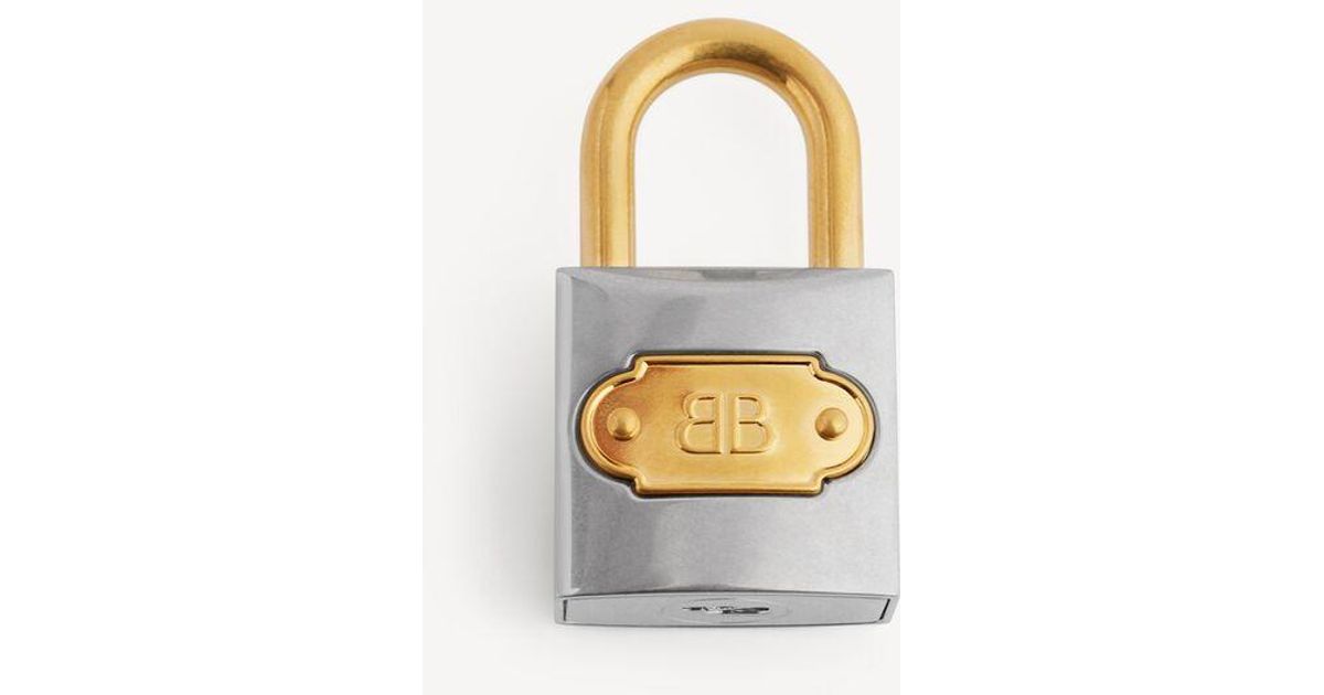 Balenciaga Charm/Keychain Bb Padlock in Metallic | Lyst UK
