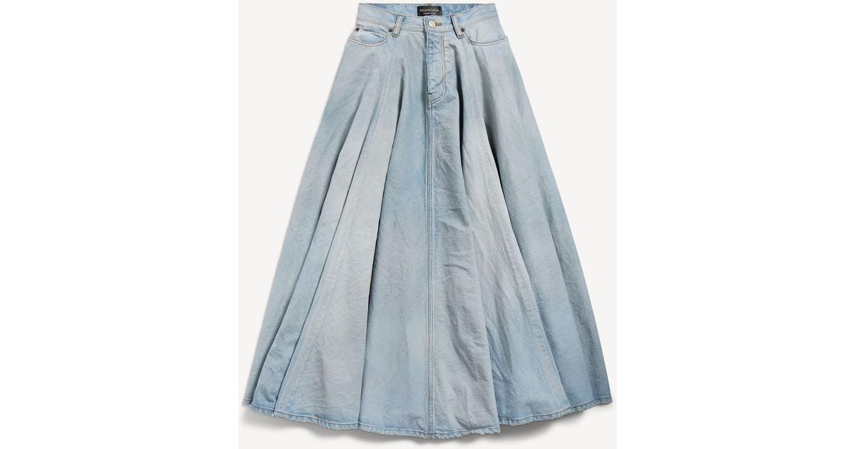 Balenciaga Godet Maxi Skirt in Blue | Lyst Australia