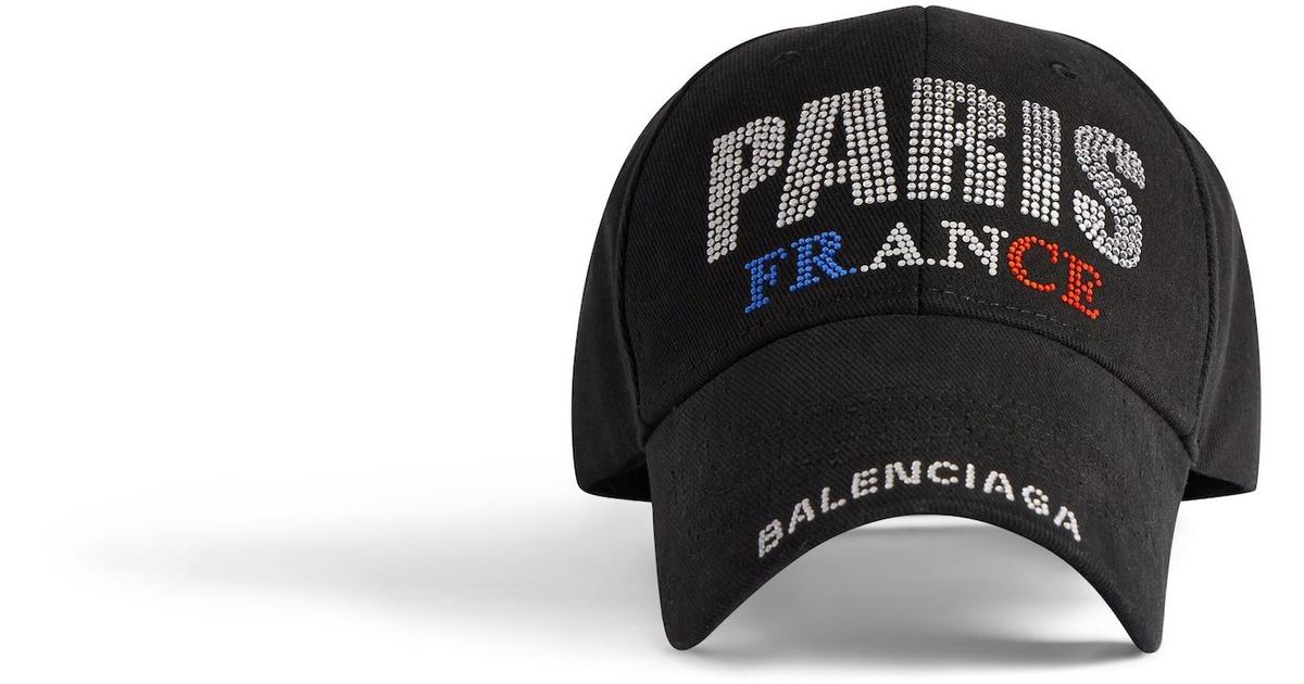 Balenciaga Paris Strass Cap in Black | Lyst UK
