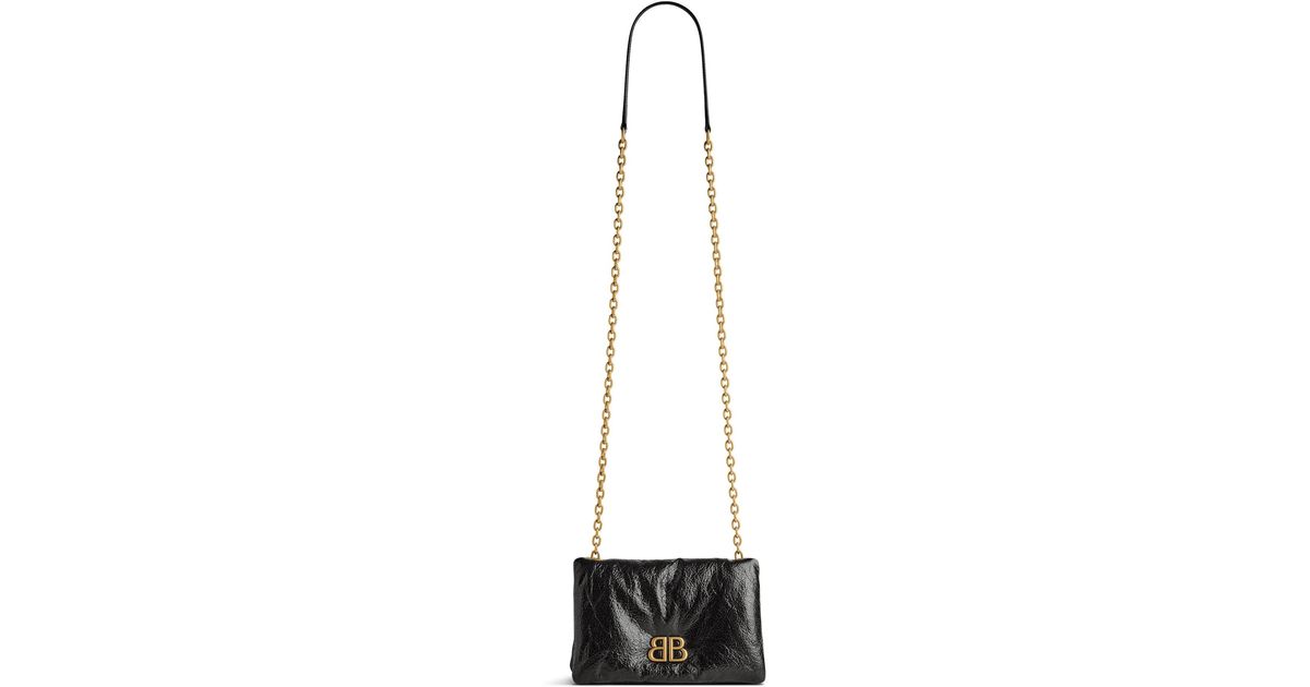 Balenciaga Monaco Bag Nano in Black | Lyst