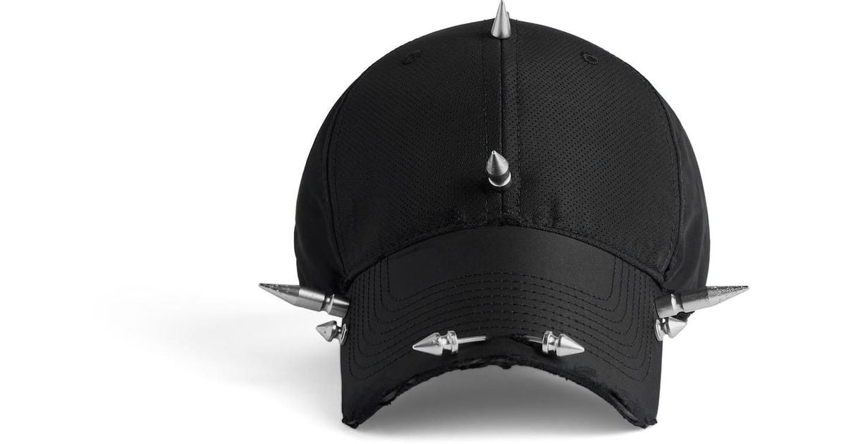 Balenciaga Perforated Spike Cap in Black | Lyst