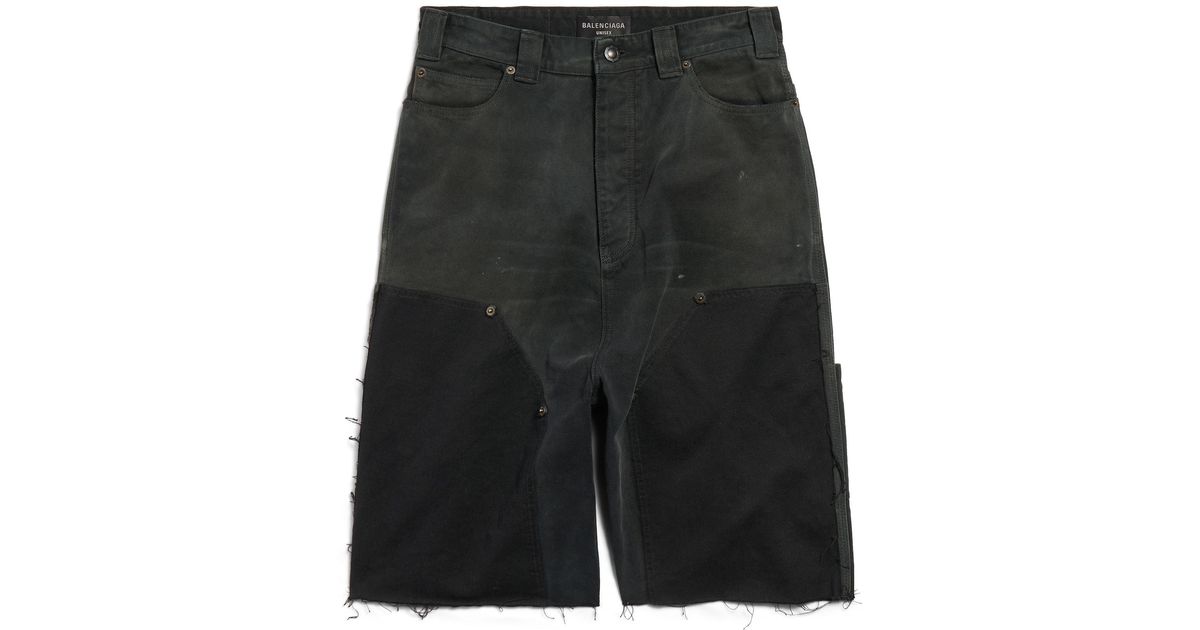 Balenciaga Ripped Off Shorts in Black for Men | Lyst