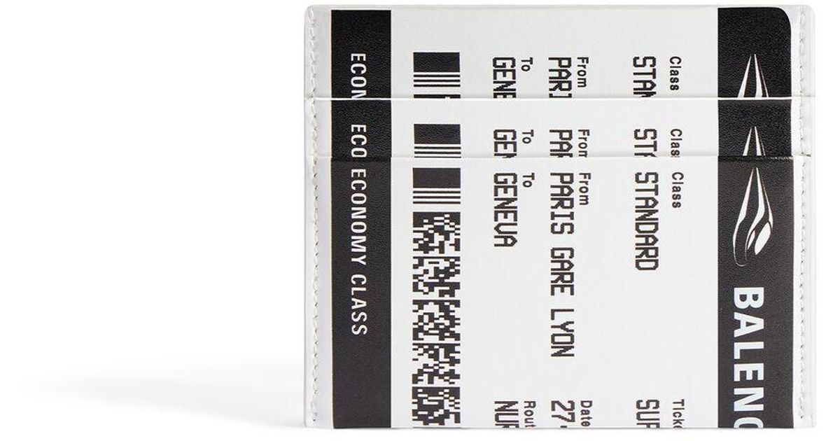 Balenciaga Passport Boarding Card Holder in White for Men | Lyst