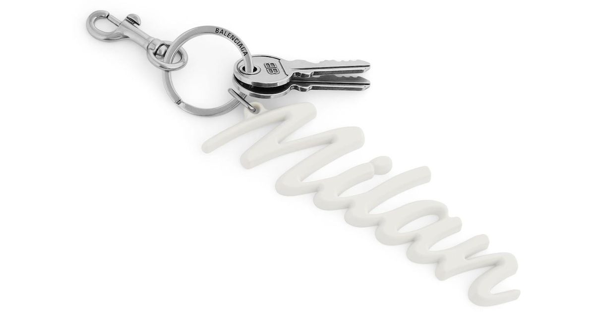 Balenciaga Charm/Keychain Milan in White | Lyst