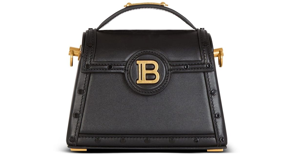 Balmain B-Buzz Dynasty Small Leather Bag in Black | Lyst