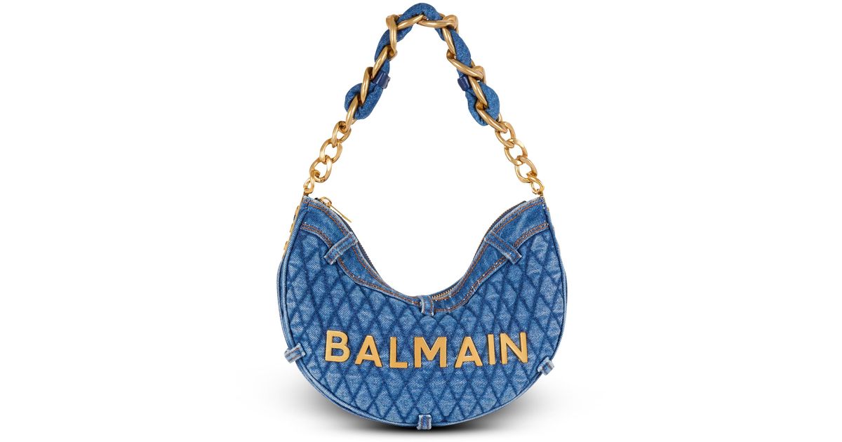 Balmain 1945 Soft Moon Bag in Blue | Lyst UK