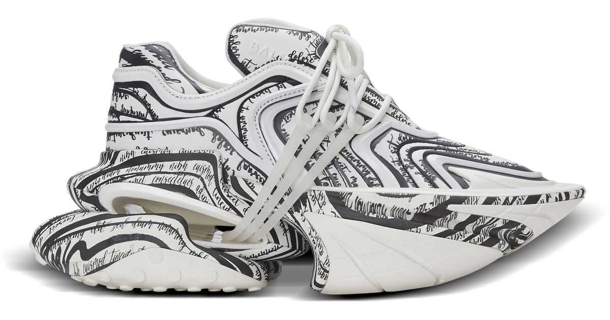 Balmain Unicorn Wave Sneakers With "Love Letter" Print in White | Lyst UK