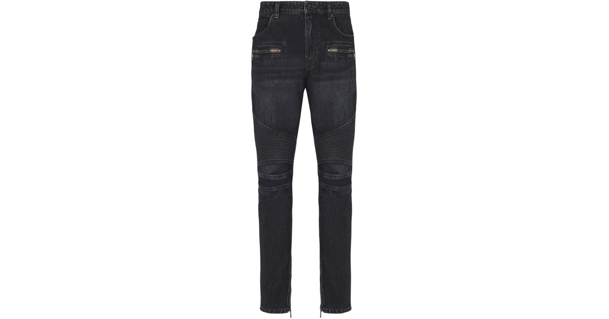Balmain Biker Jeans in Blue for Men | Lyst UK