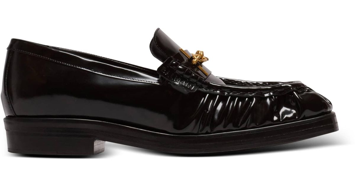 Balmain Sync Glazed Leather Loafers in Black for Men | Lyst