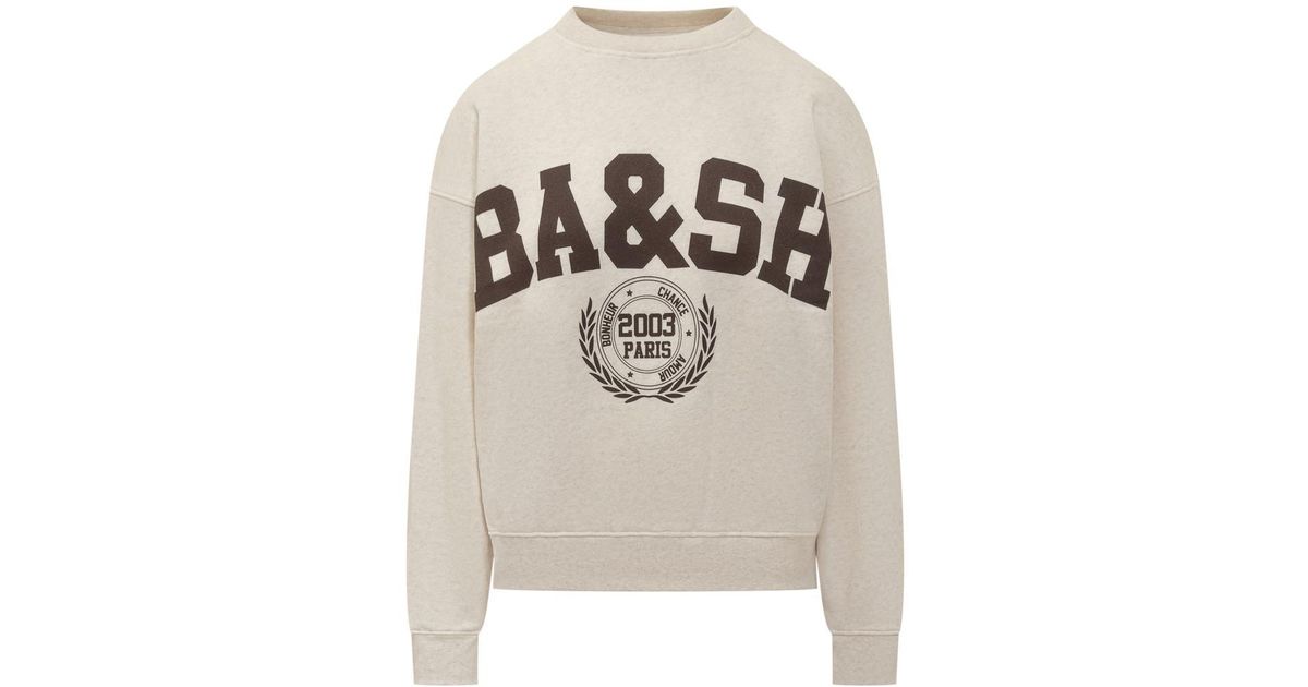 Ba&sh Ba&Sh Ba&Sh Paris Logo Sweatshirt in Grey | Lyst UK