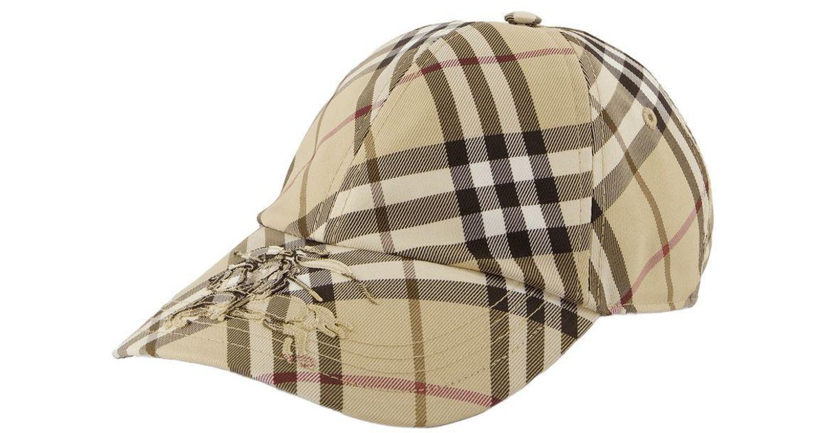Burberry Essential Check Cap in Natural | Lyst