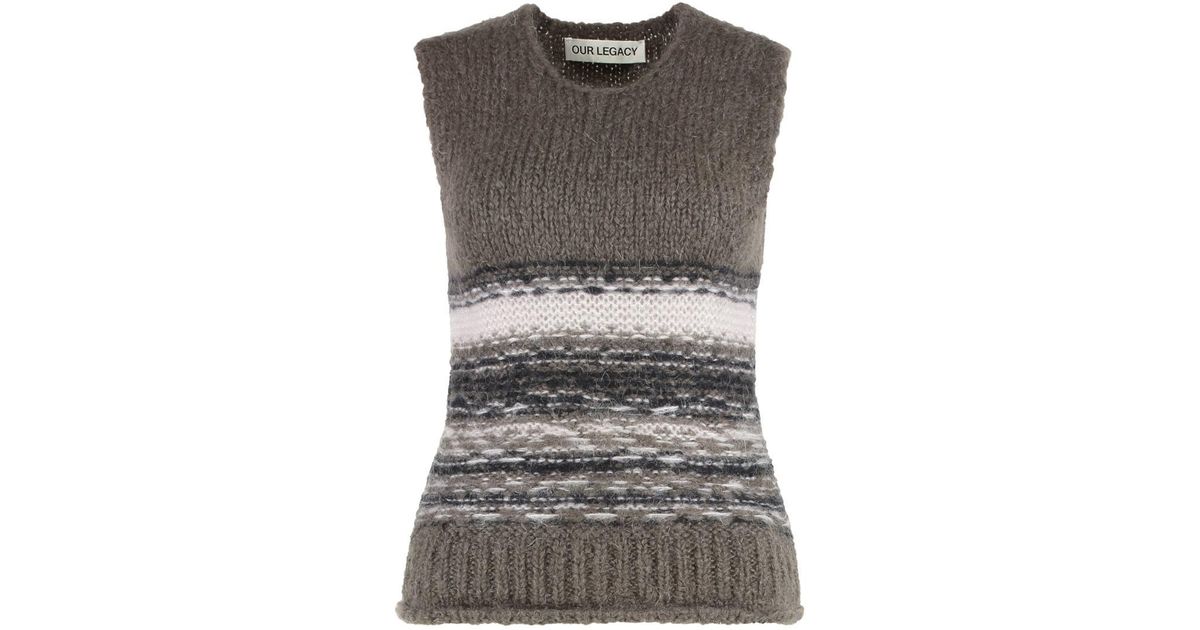 Our Legacy Knit Gilet Pleaser in Grey | Lyst UK