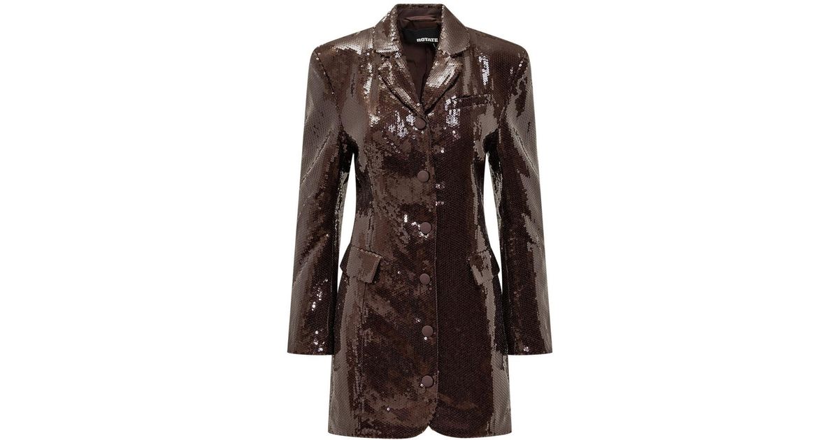 ROTATE BIRGER CHRISTENSEN Mini Blazer Dress in Brown | Lyst