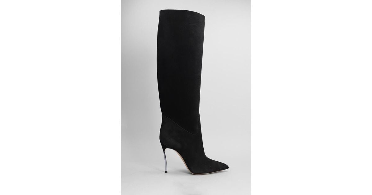 Casadei Blade High Heels Boots in Black | Lyst