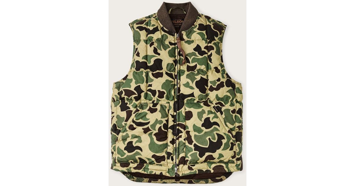 Filson Waxed Down Vest Clothing in Green for Men | Lyst