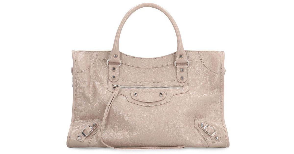 Balenciaga Le City Medium Leather Bag in Gray | Lyst
