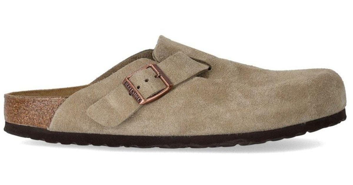 Birkenstock Boston Suede Taupe Clog in Brown for Men | Lyst UK