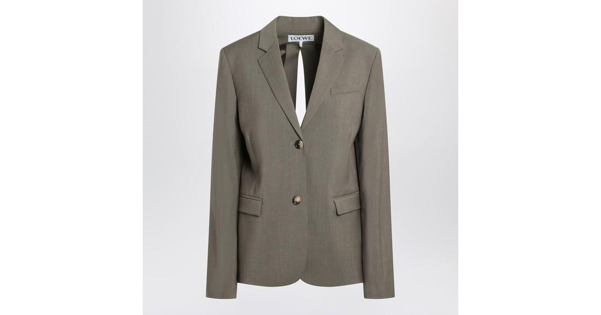 Loewe Khaki Jacket With Slit On The Back in Green | Lyst UK