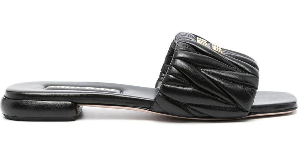 Miu Miu Sandals in Black | Lyst UK