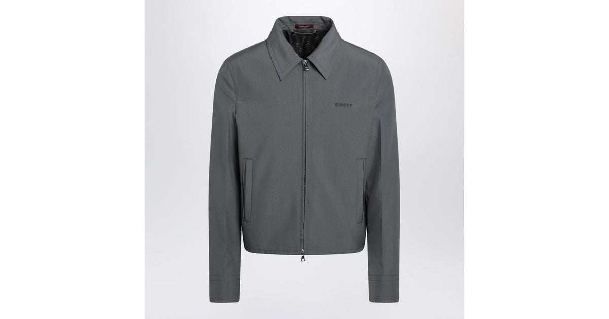 Gucci Dark Technical Panama Jacket in Grey for Men | Lyst UK